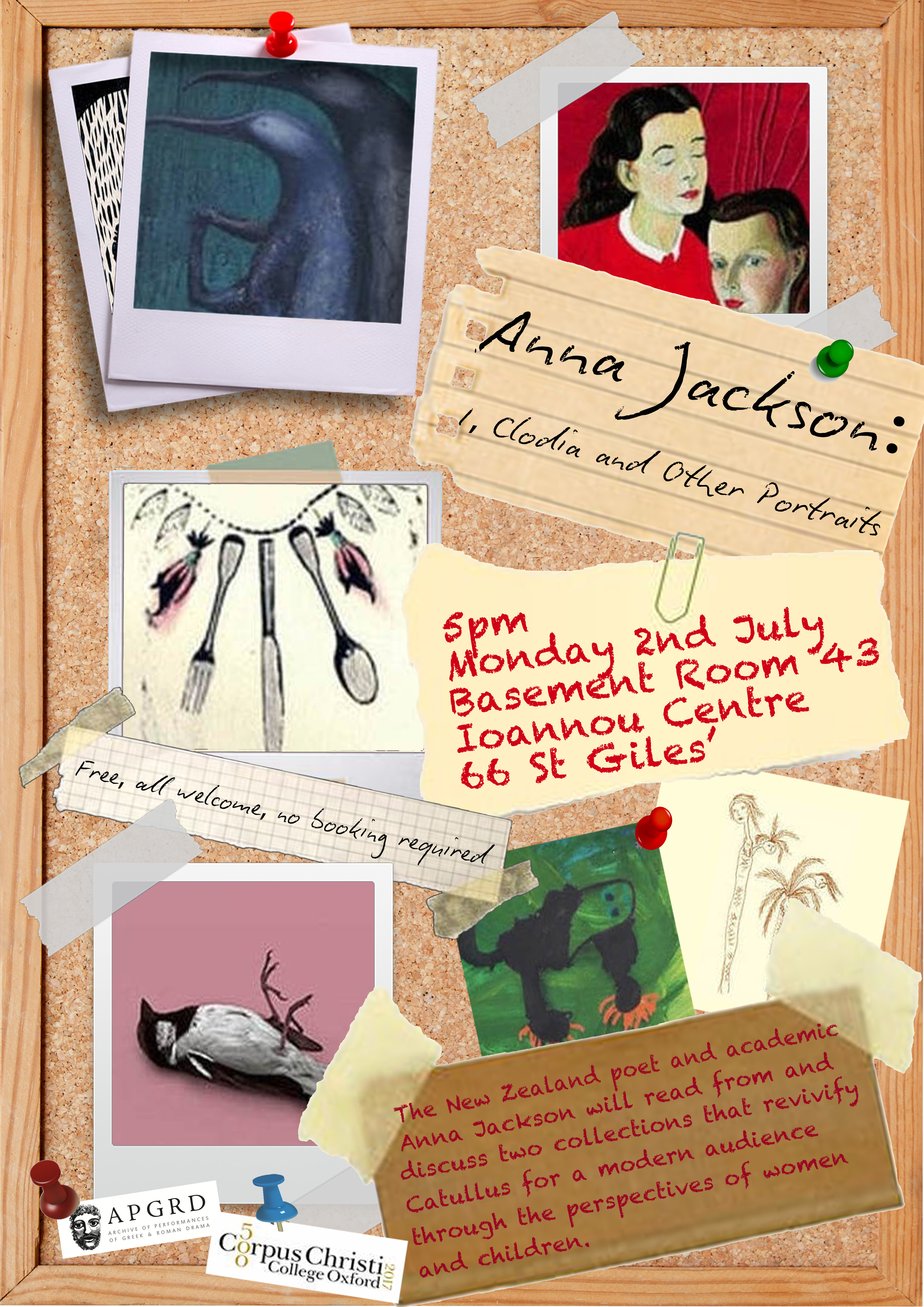 Anna Jackson: I, Clodia and Other Portraits | Faculty of Classics